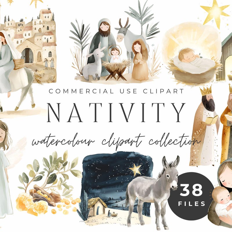 Nativity Clipart - Etsy