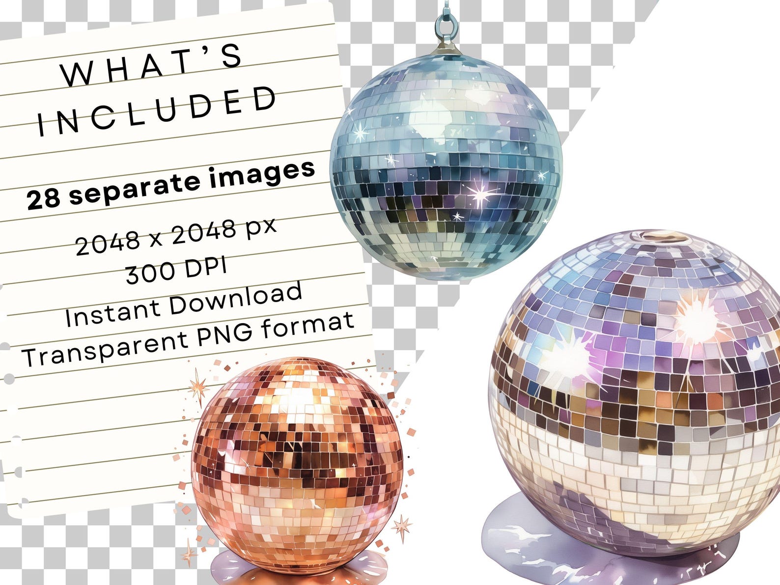 Disco Ball Clipart Bundle, Retro Party Graphics (digital Download) - Etsy
