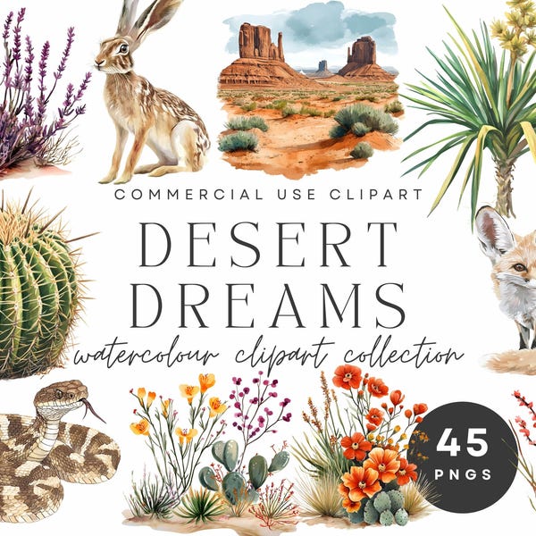 Desert Animals Clip Art - Etsy