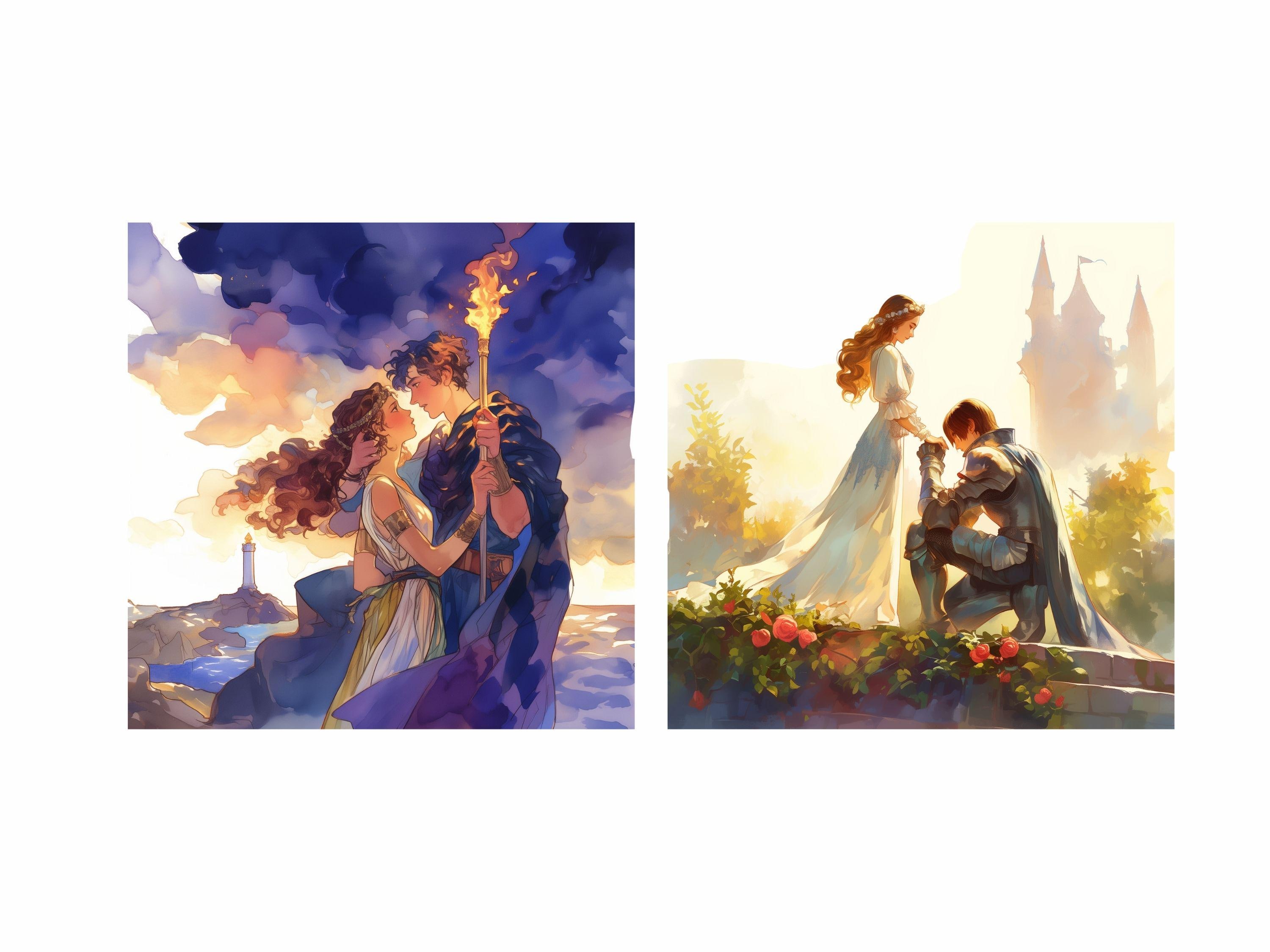 Star-crossed Lovers Clipart, Couple Illustrations, Fantasy Love ...