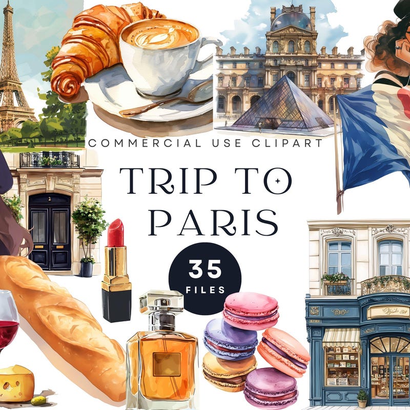 Paris Clip Art Set - Etsy