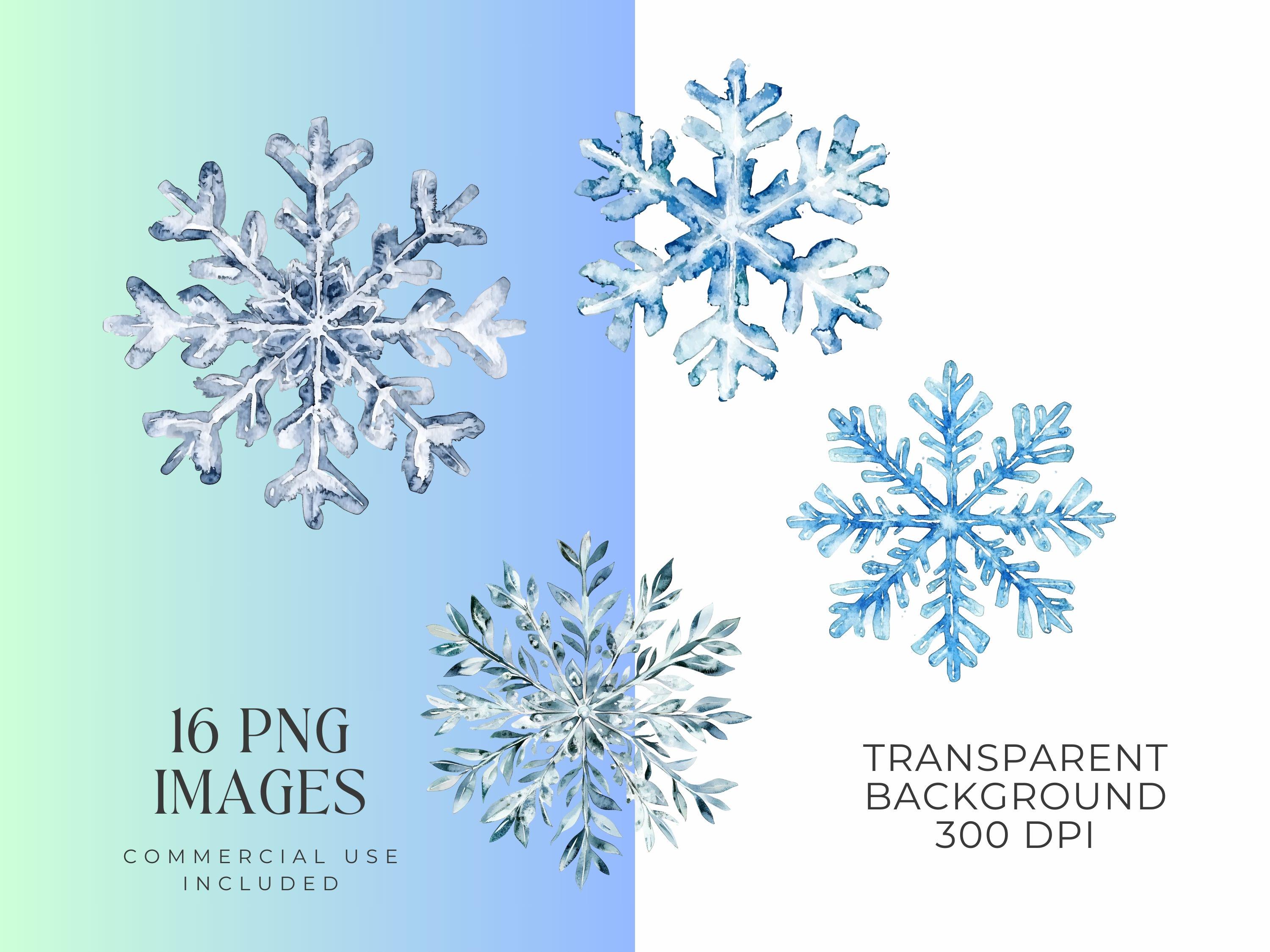 Watercolor Snowflakes Clipart Collection - Winter Illustrations ...