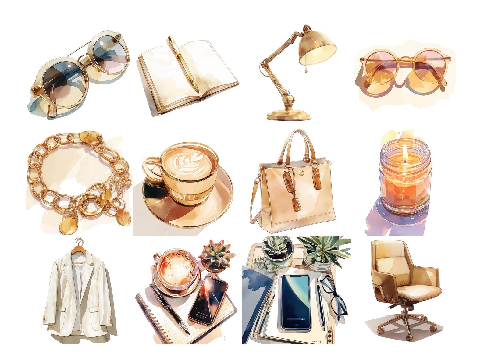 Corporate Girly Clipart – Office Aesthetic Digital Art, Girl Boss ...