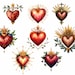 Sacred Hearts Clipart - Watercolor Religious Heart Symbols, Vintage ...