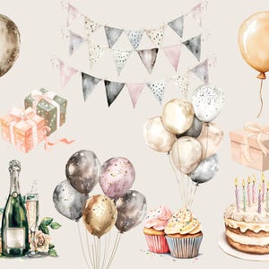 Boho Birthday Clipart Collection | High-res PNG - Bohemian Party Decor ...