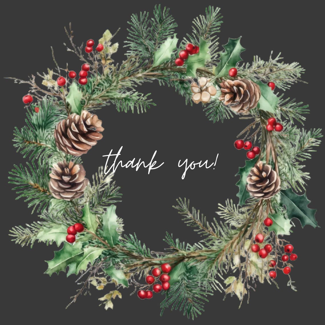 Christmas Watercolor Wreath - Winter Wreath Clipart - Watercolor ...