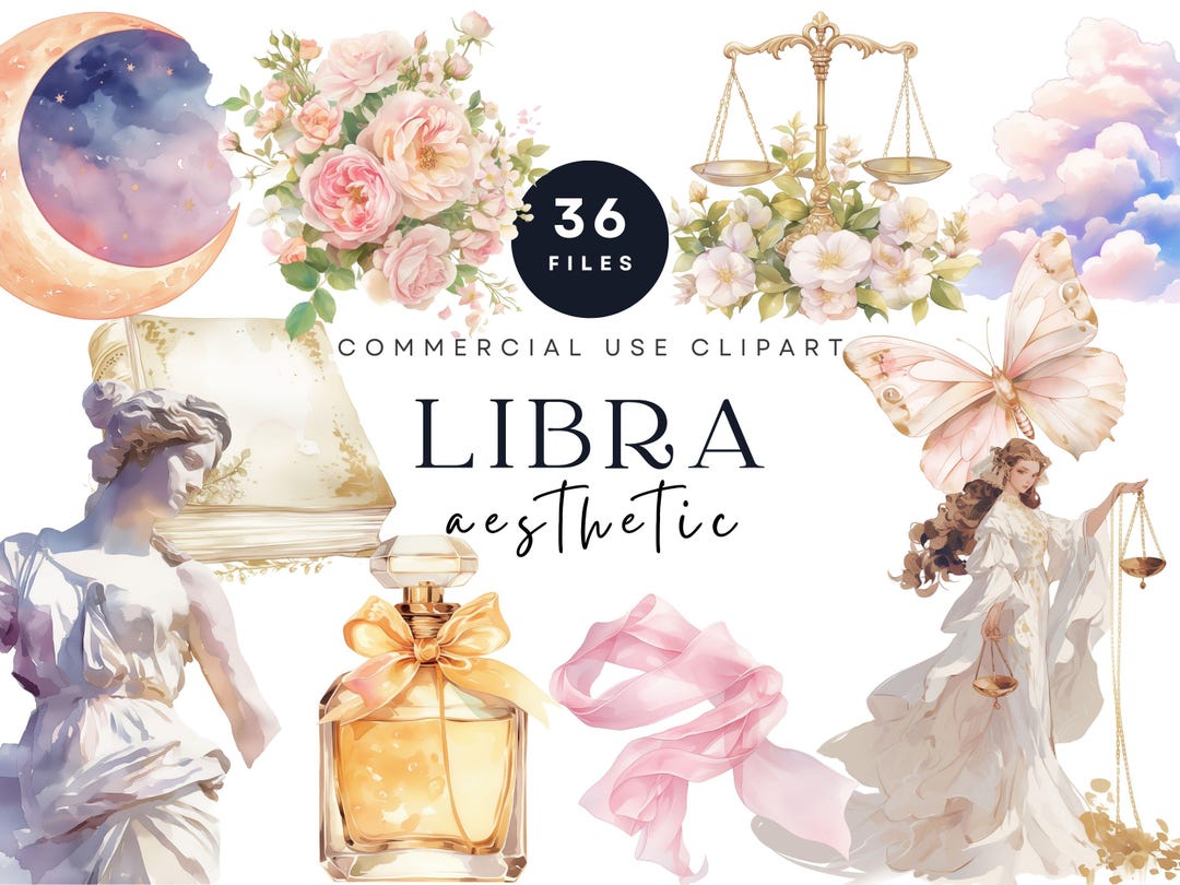 Libra Aesthetic Clipart | Zodiac Digital Art | Goddess Clip Art ...