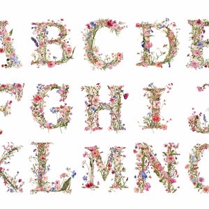 Wildflower Alphabet Clipart - Digital Download, Commercial Use, for ...