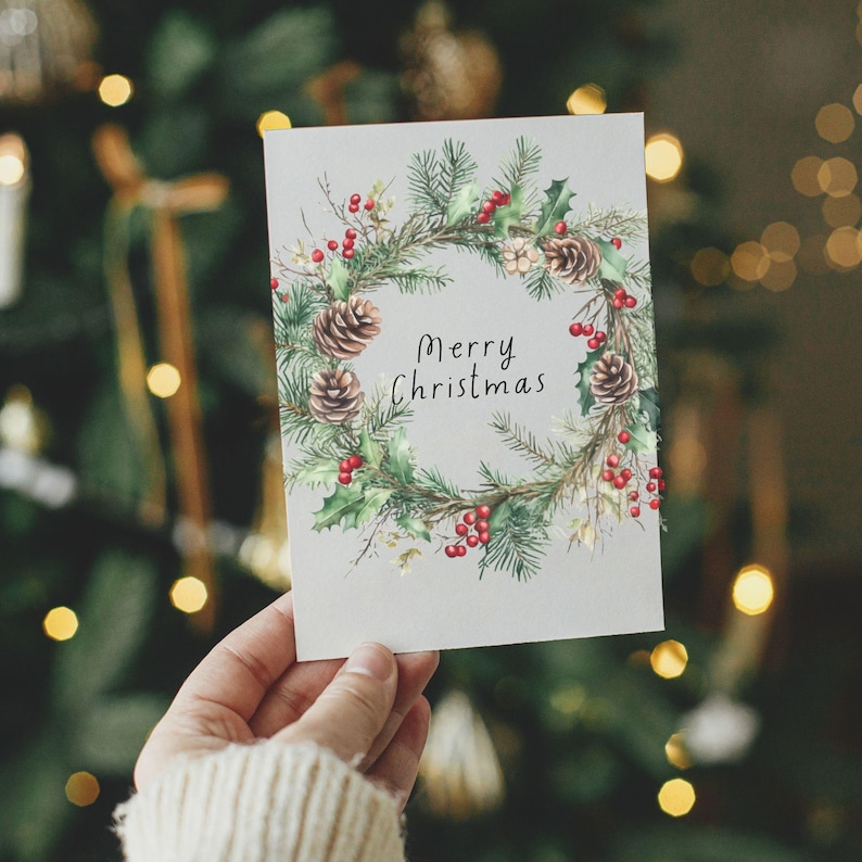 Christmas Watercolor Wreath - Winter Wreath Clipart - Watercolor ...