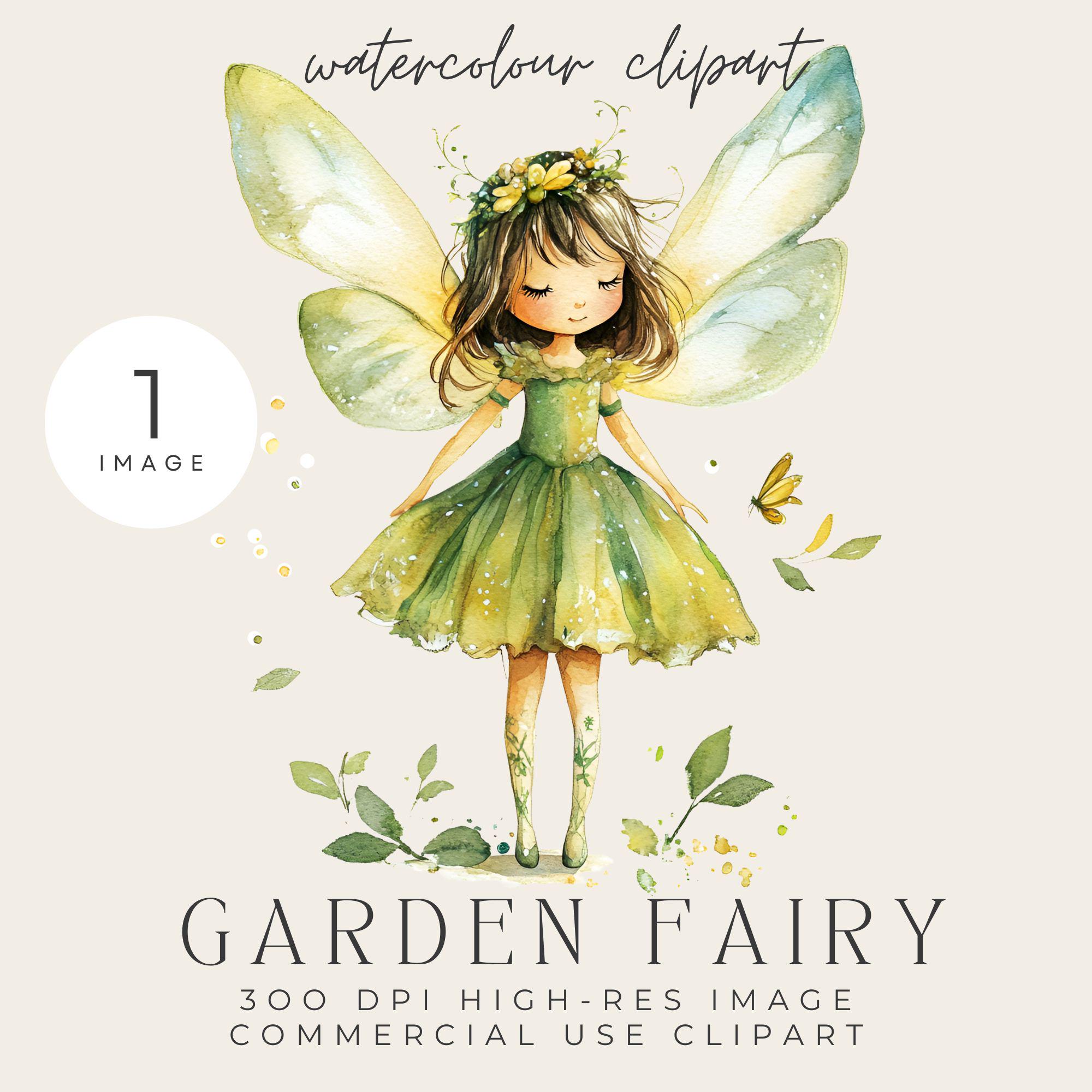 Garden Fairy Watercolor Clipart High-res PNG Whimsical Art ...