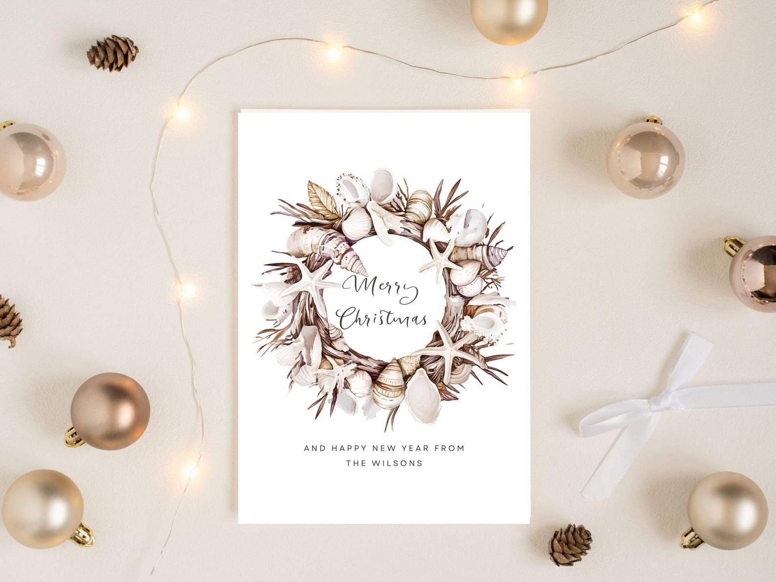 Coastal Christmas Wreaths Clipart | Watercolour Beach Clipart, Digital ...