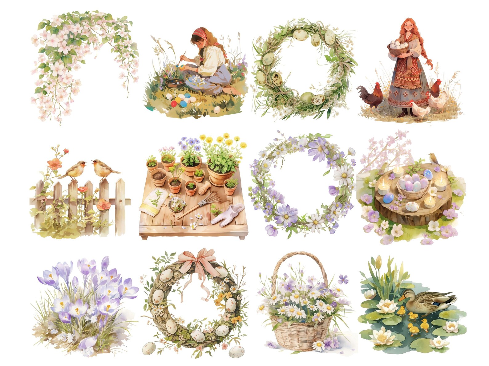 Ostara Clipart, Spring Equinox Art, Pagan Aesthetic, Floral Witchcraft ...
