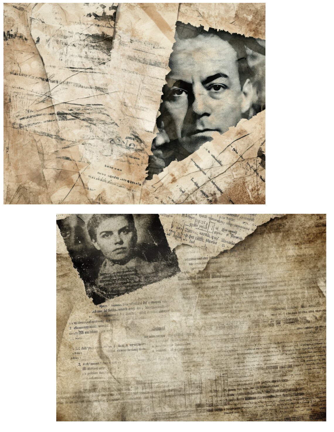 True Crime Junk Journal Pages, Printable Journal Pages, Unlined Pages ...