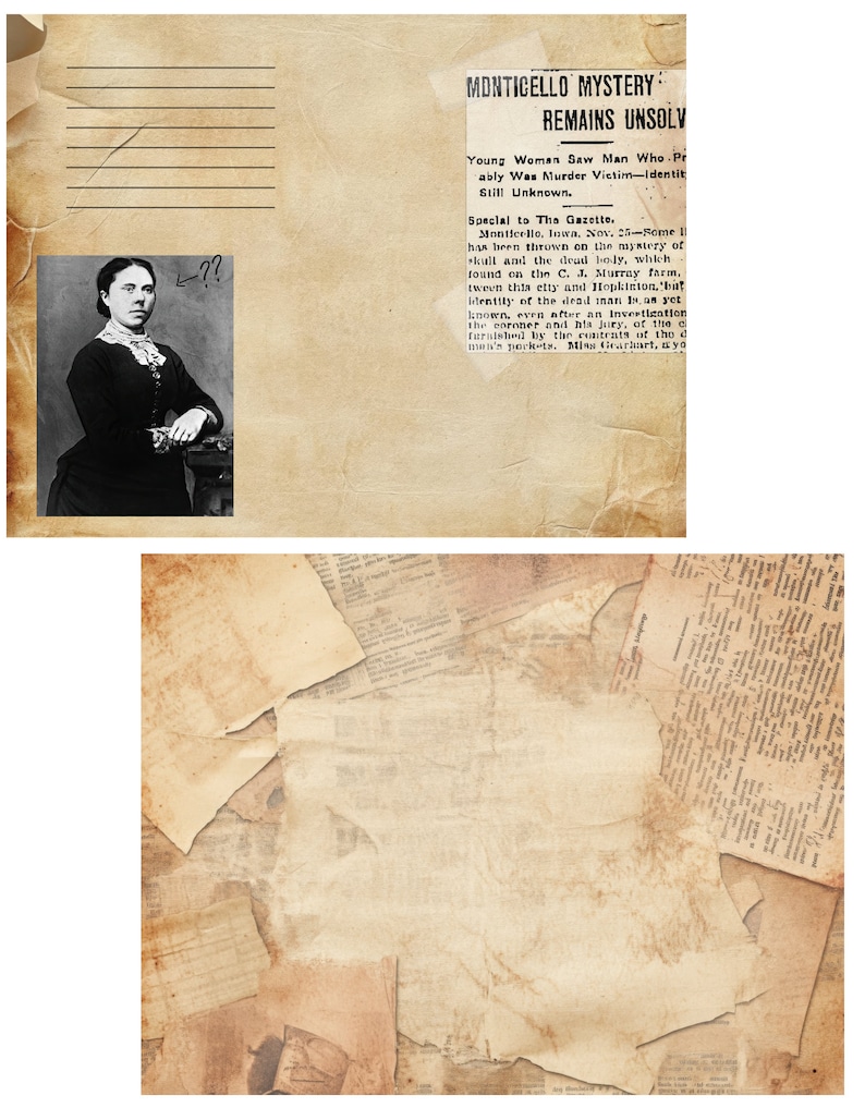 True Crime Junk Journal Pages, Printable Journal Pages, Unlined Pages ...