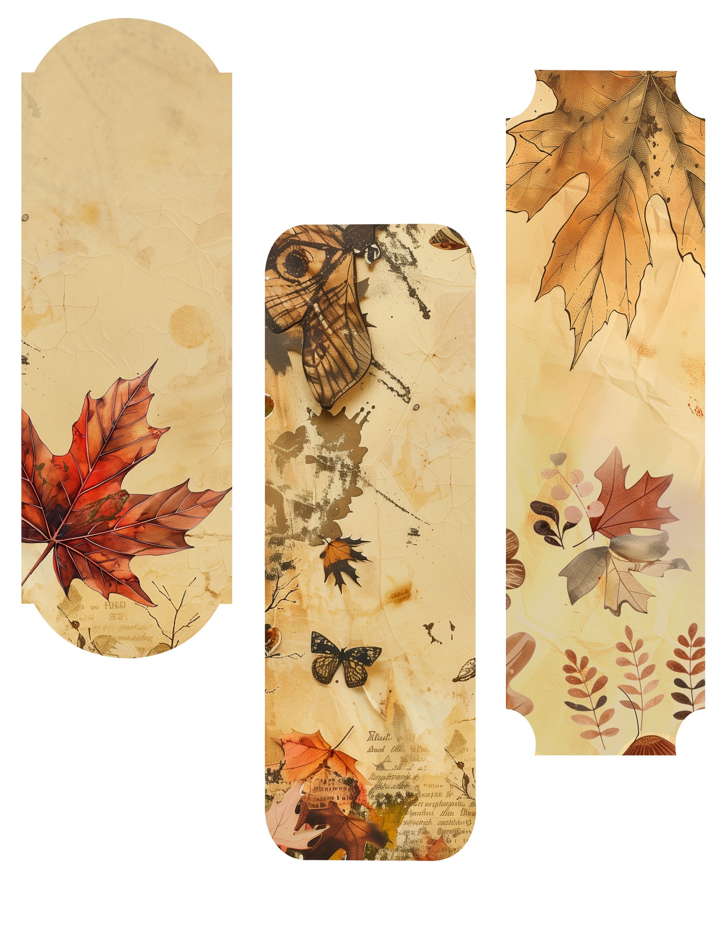 Vintage Autumn/fall Junk Journal Tags, Bookmarks, Pockets, Ephemera ...