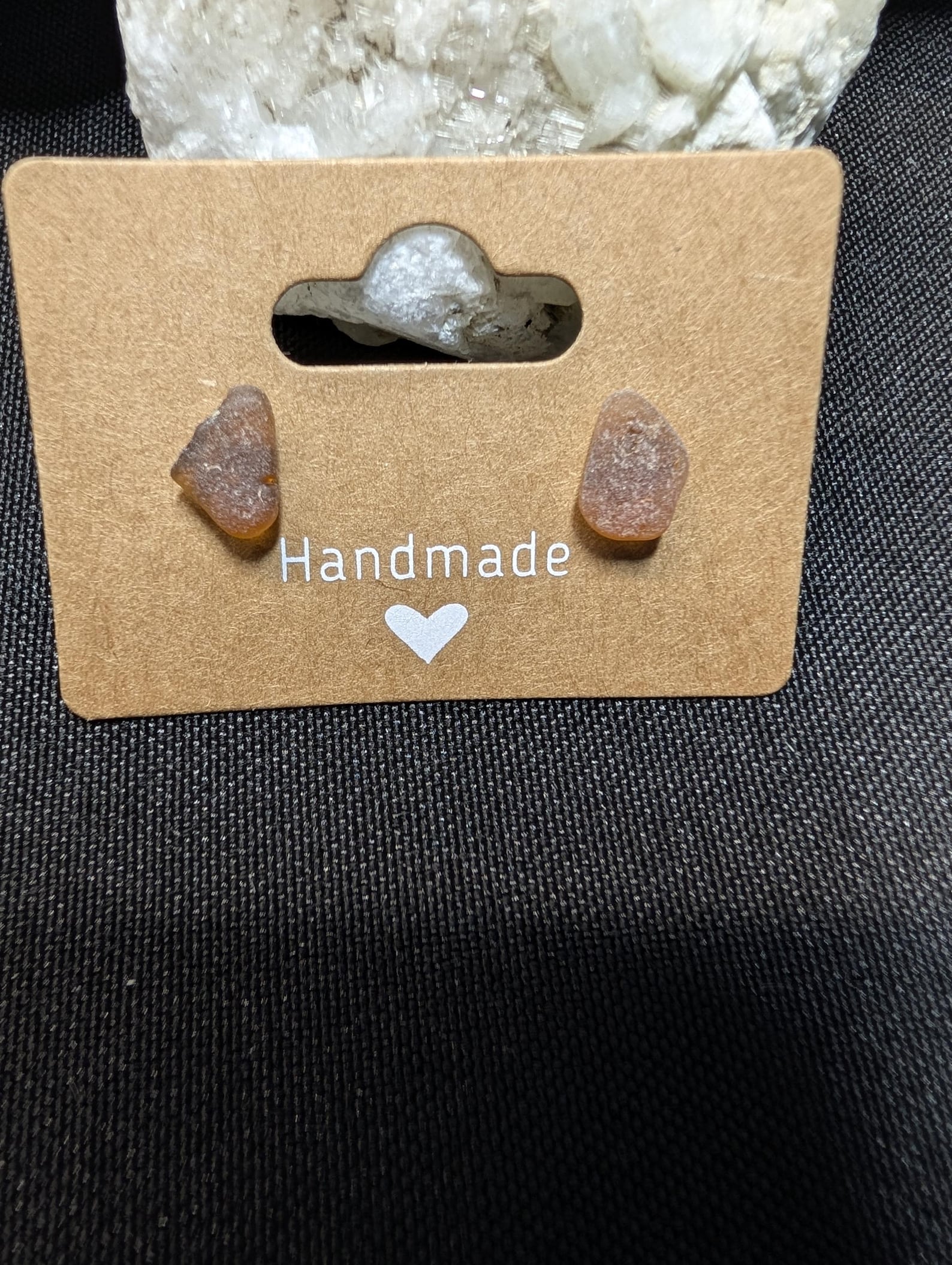 Root Beer Sea Glass Stud Earrings - Etsy