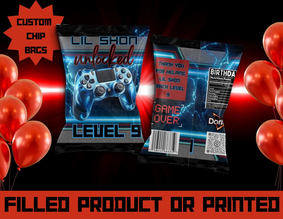 Custom Gamer Theme Chip Bags - Etsy