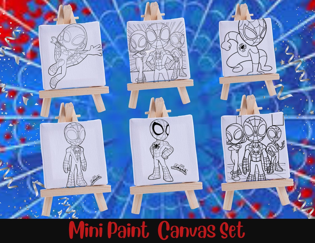 Custom Spidey and Friends Theme Mini Paint Canvas - Etsy