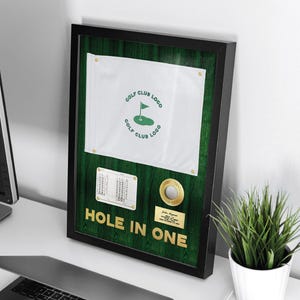 Personalized Hole in One Display With Flag, LARGE Hole in One Display ...