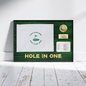 Personalized Hole in One Display With Flag, Flag Display Frame, Golf ...