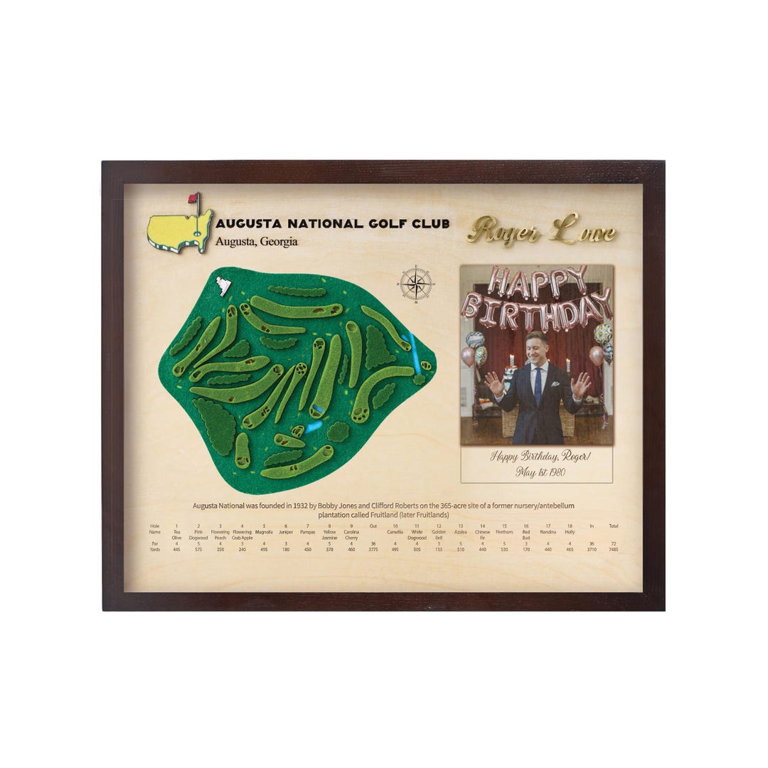 Custom 3D Wood Golf Course Map, Golf Birthday Gift, Golf Course Art ...
