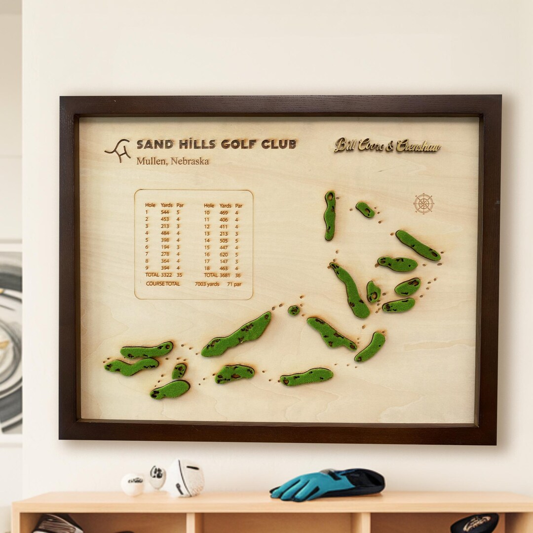 Hole in One, Custom Golf Map, Golf Gift, Golf Lover, Golf Course Maps ...