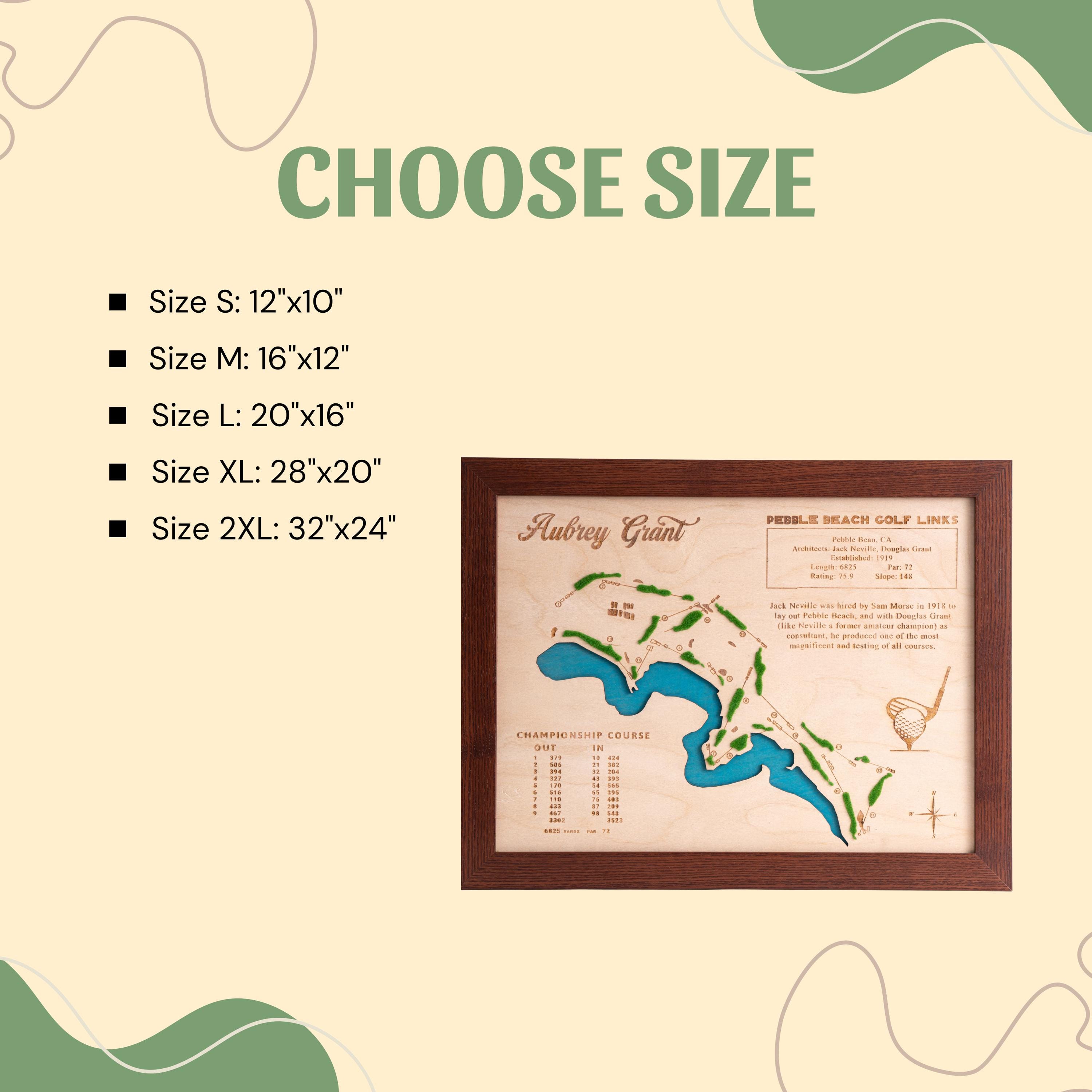 Engraved Custom Golf Course Map, Any Course in the World, Golf Wall Art ...