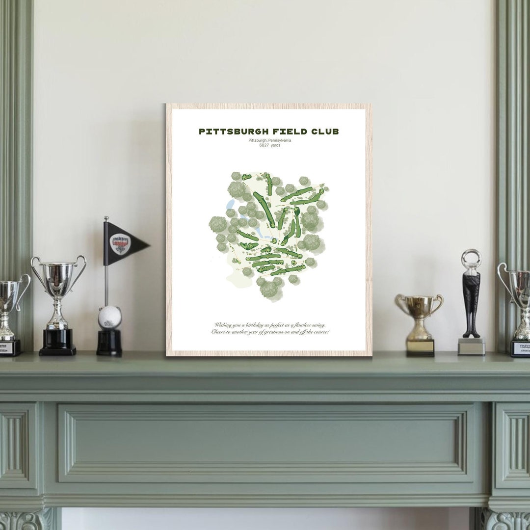 Personalized Golf Course Map Print, Custom Golf Poster, Retirement Gift ...
