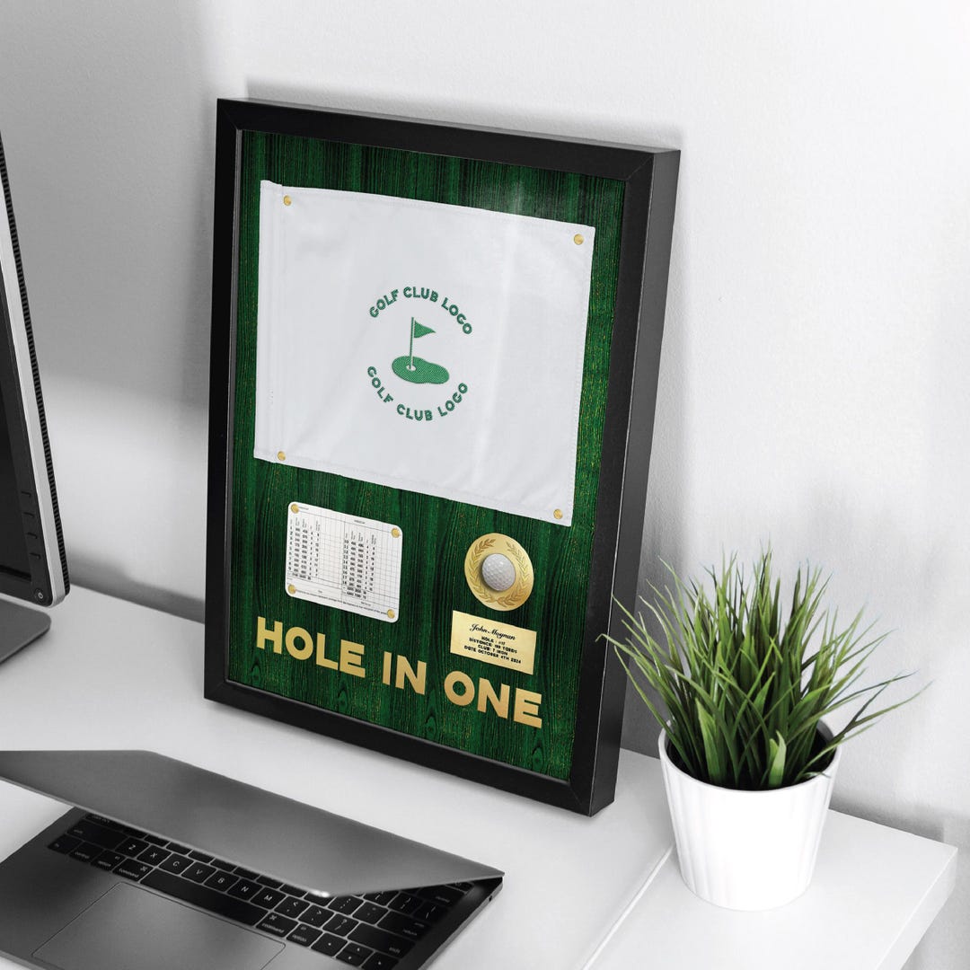Personalized Hole in One Display With Flag, LARGE Hole in One Display ...