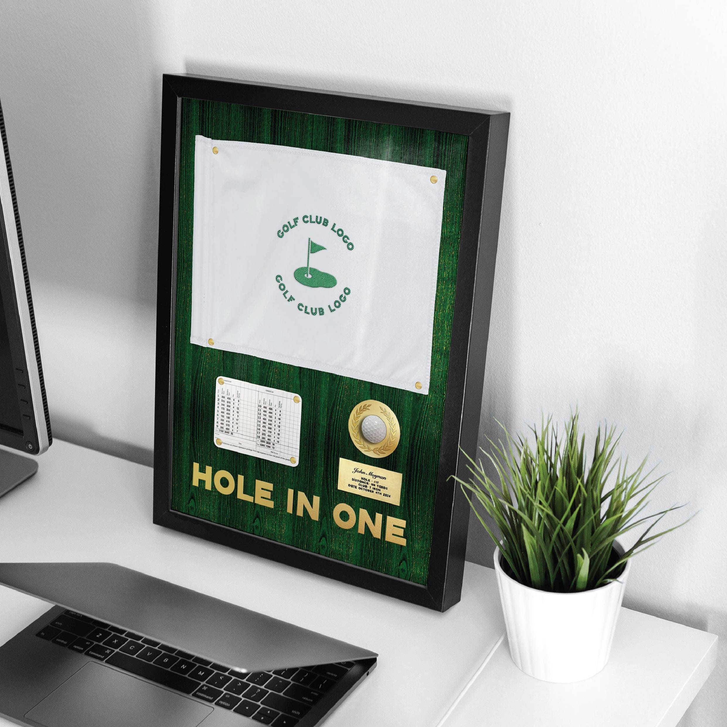 Personalized Hole in One Display With Flag, Flag Display Frame, Golf ...