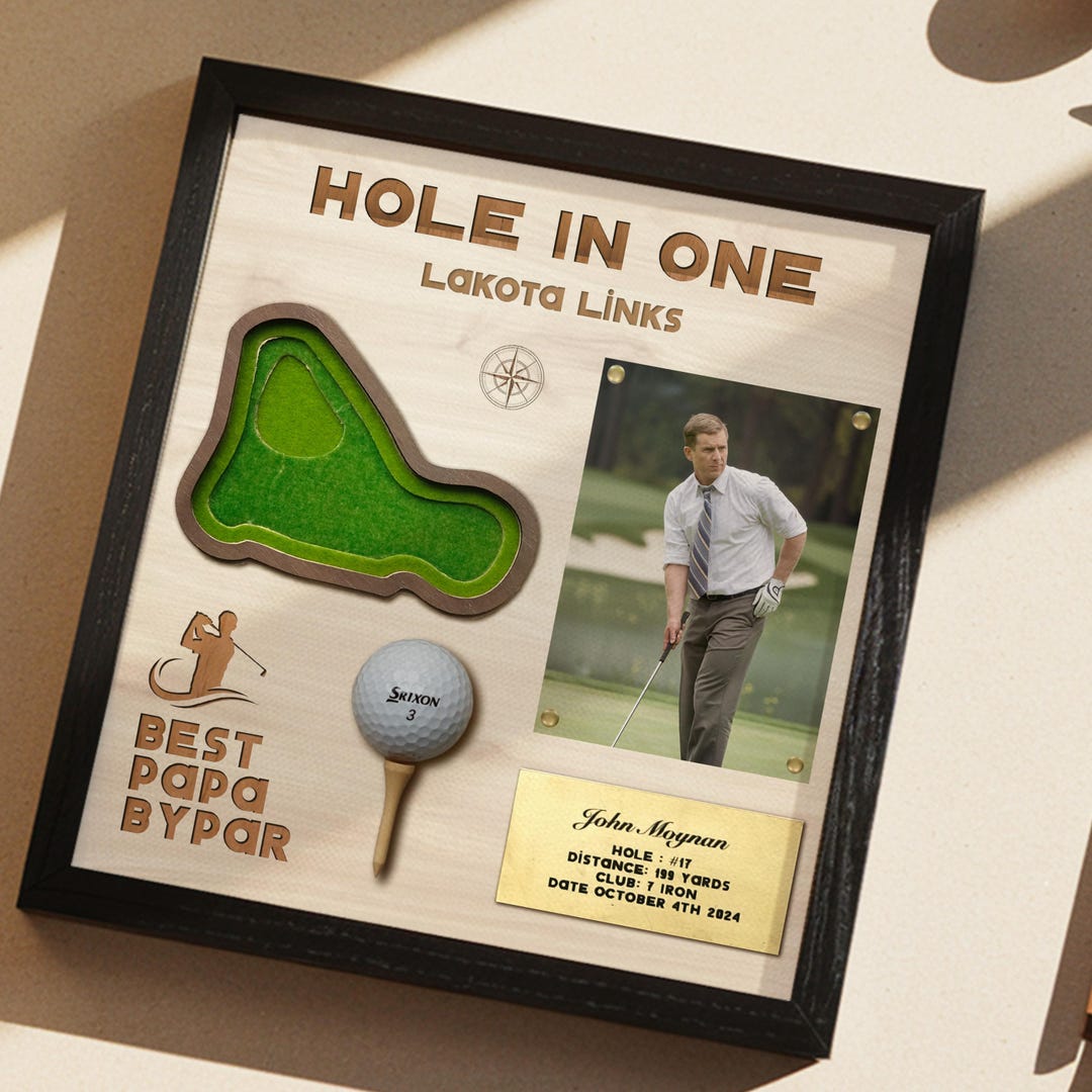 Best Papa by Par, Hole in One Plaque With Scorecard, Golf Ball Display ...