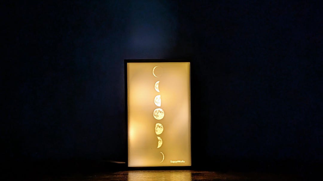 3D Moon Phases Lightbox: Celestial Desk & Shelf Decor - Etsy