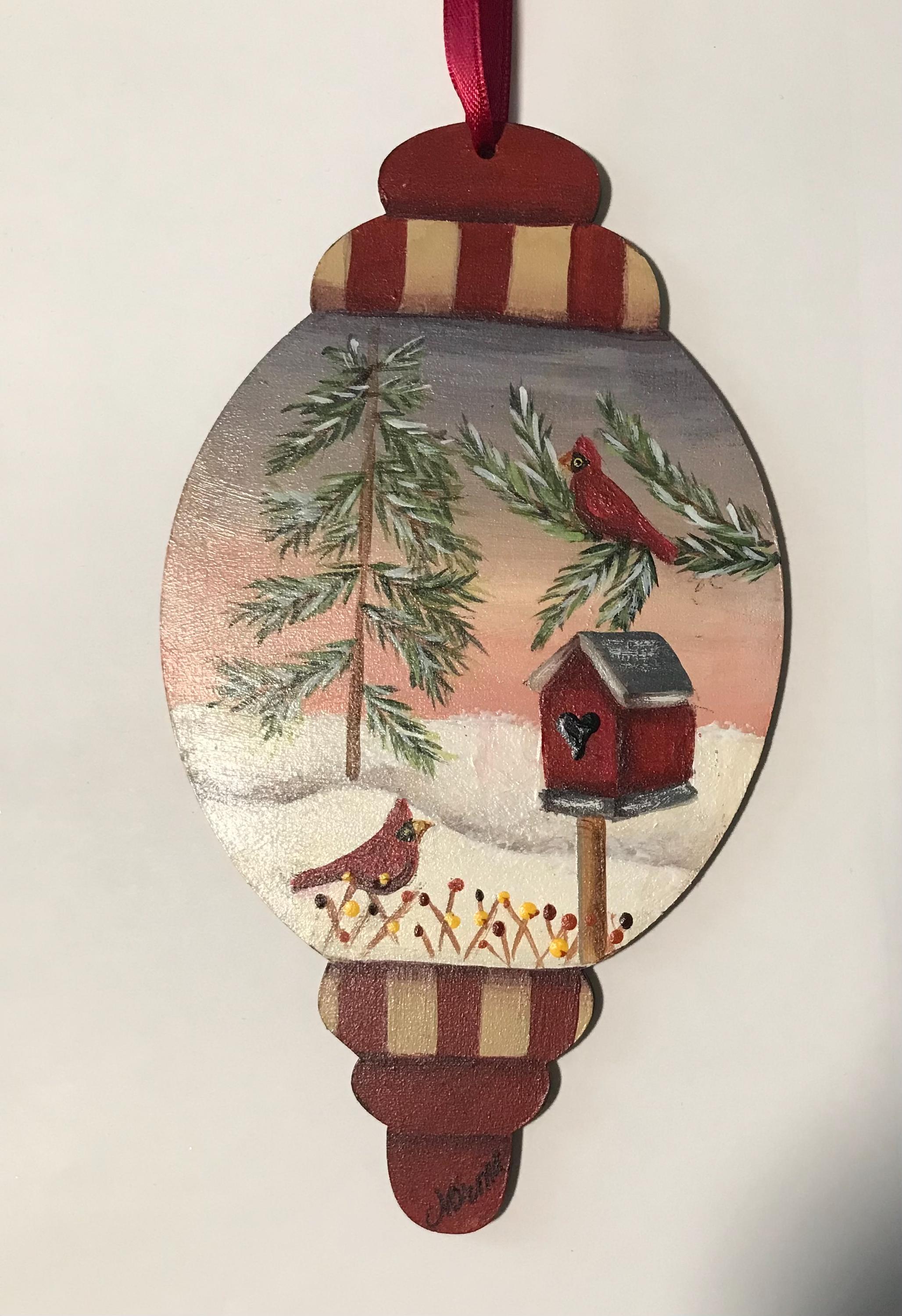Welcome Home Hand Painted Cardinal Ornament - Etsy