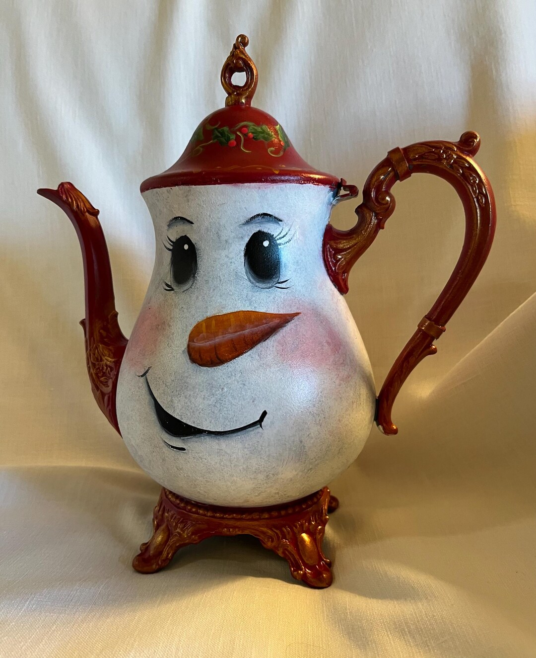 Hand Painted Snowman Repurposed Coffee Pot - Etsy