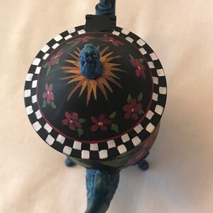 Flowers and Checks Hand Painted Repurposed Coffee Pot - Etsy