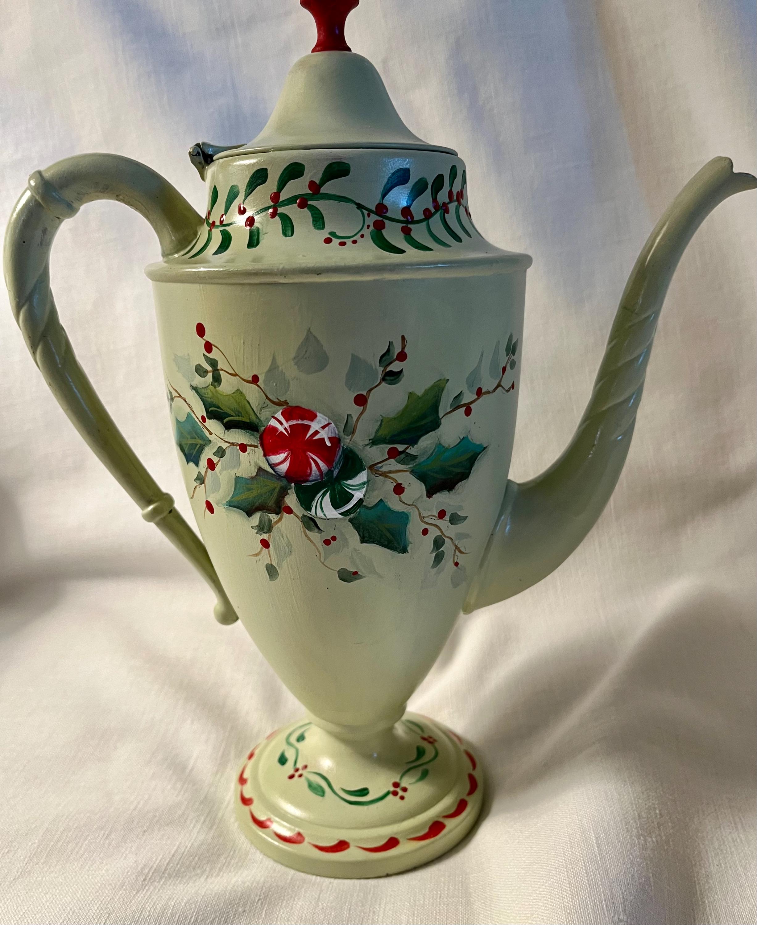 Christmas Candies on Repurposed Coffee Pot Hand Painted - Etsy