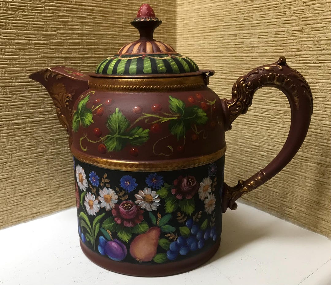 Rare Rochester Repurposed Hand Painted Tea Pot - Etsy