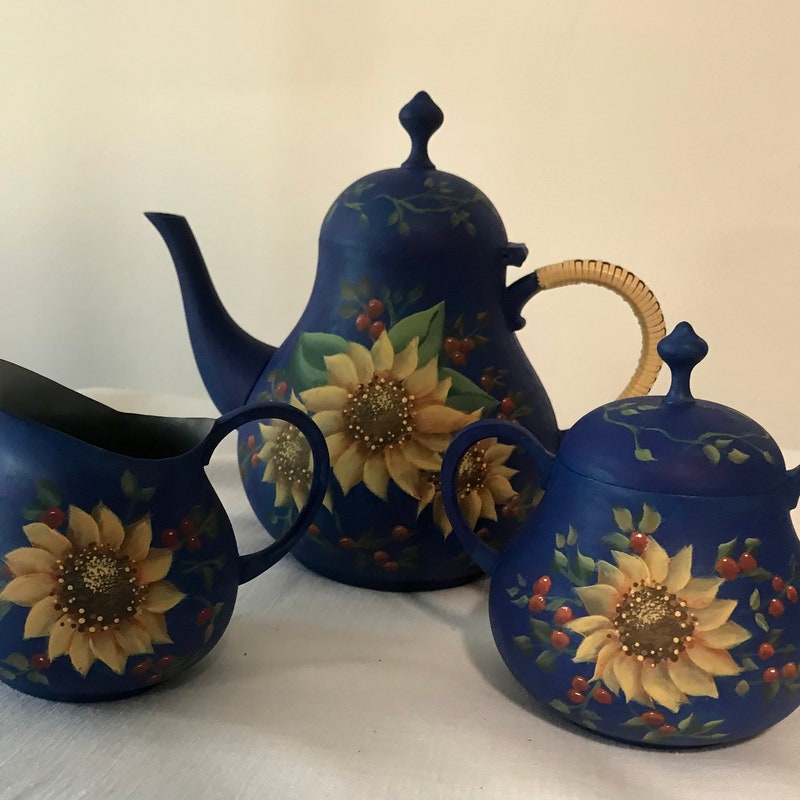 Hand Painted Tea Set - Etsy