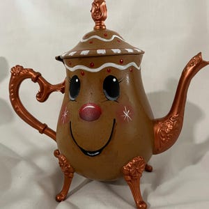 Gingerbread Repurposed Coffee Pot With Burnished Copper Trim - Etsy