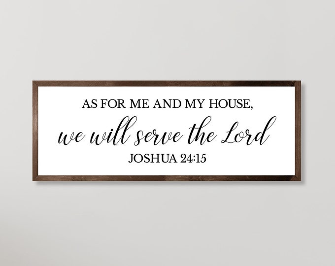 We Will Serve the Lord Bible Verse Sign, Religious Decoration ...