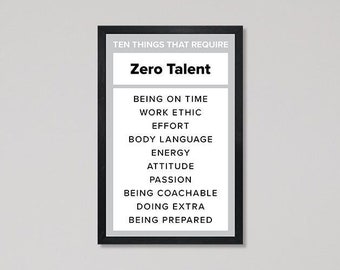 10 Things That Require Zero Talent Poster - Etsy