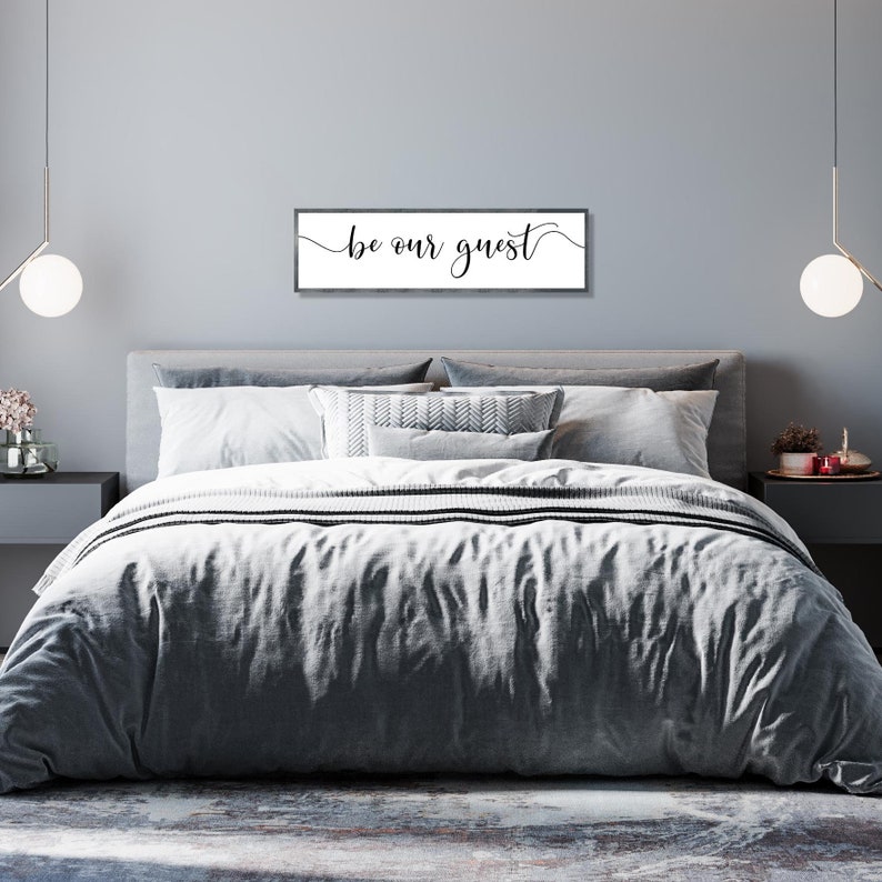Be Our Guest Sign, Guest Room Wall Decor, Guest Room Over the Bed Decor ...