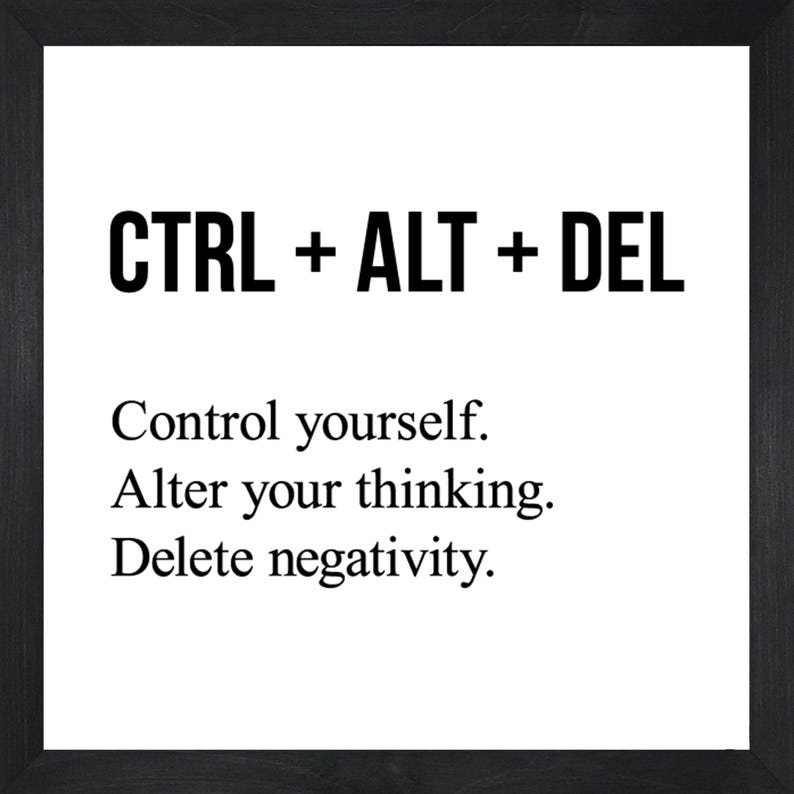 Ctrl Alt Delete Sign, Motivational Sign, Positivity Wall Art, Work Sign ... Ctrl Alt Delete Sign, Motivational Sign, Positivity Wall Art, Work Sign ...