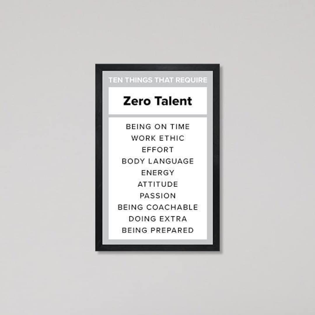 Ten Things That Require Zero Talent Sign, Office Sign, Zero Talent Sign ...