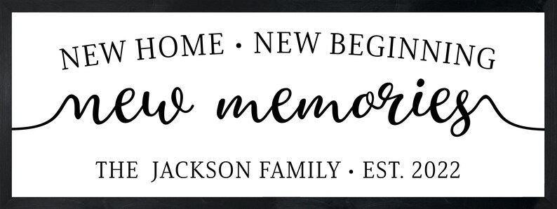 New Home New Beginning New Memories Sign, New House Gift, New Home ...