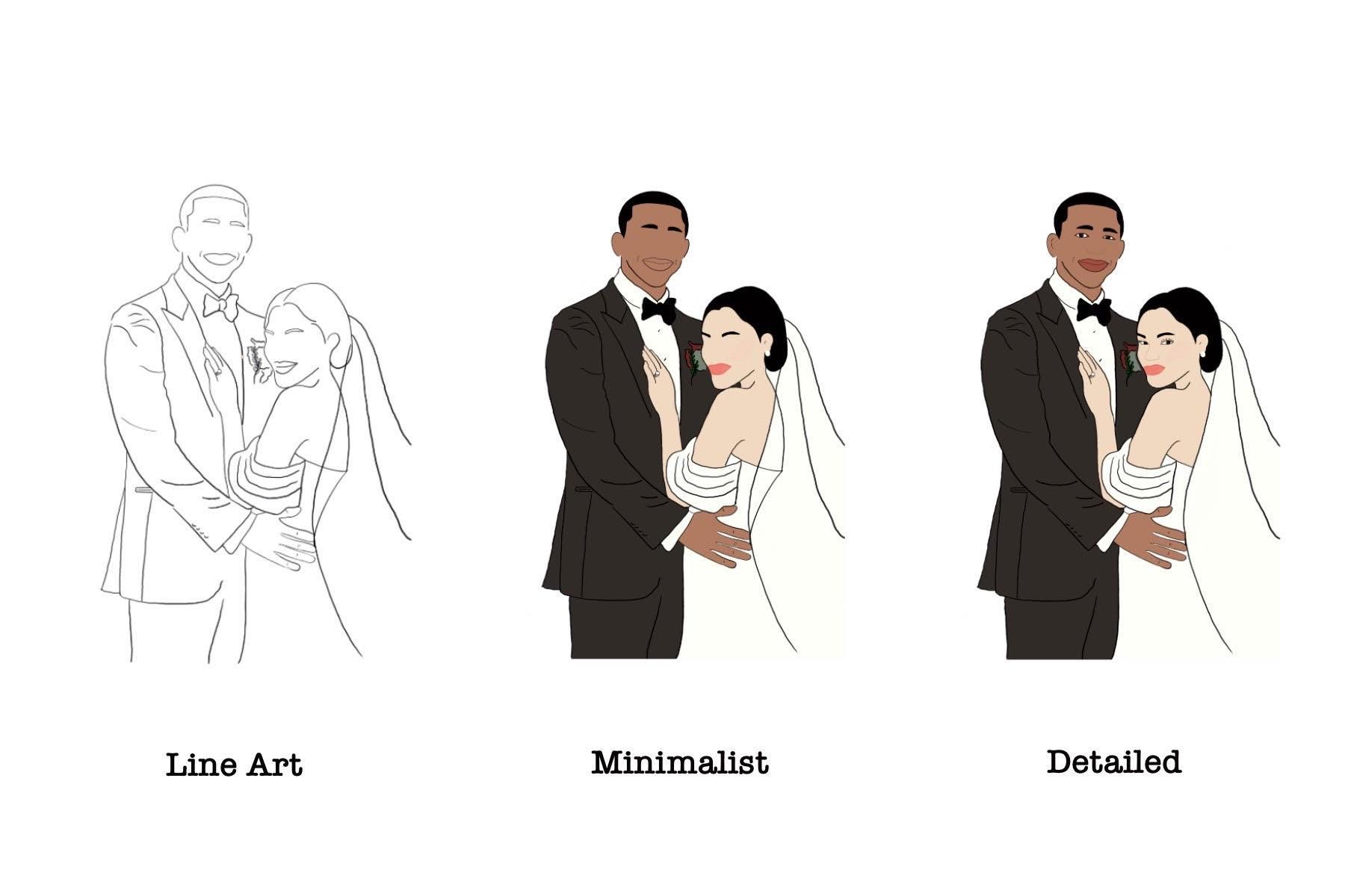 Custom Portraits With Faces | Personalized Couple, Family & Pet ...