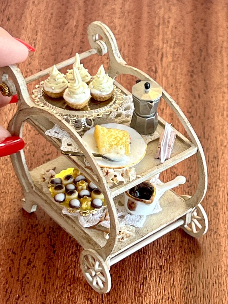Tea Trolley, Filled With Tiny Delights - 1/12 Scale - Etsy