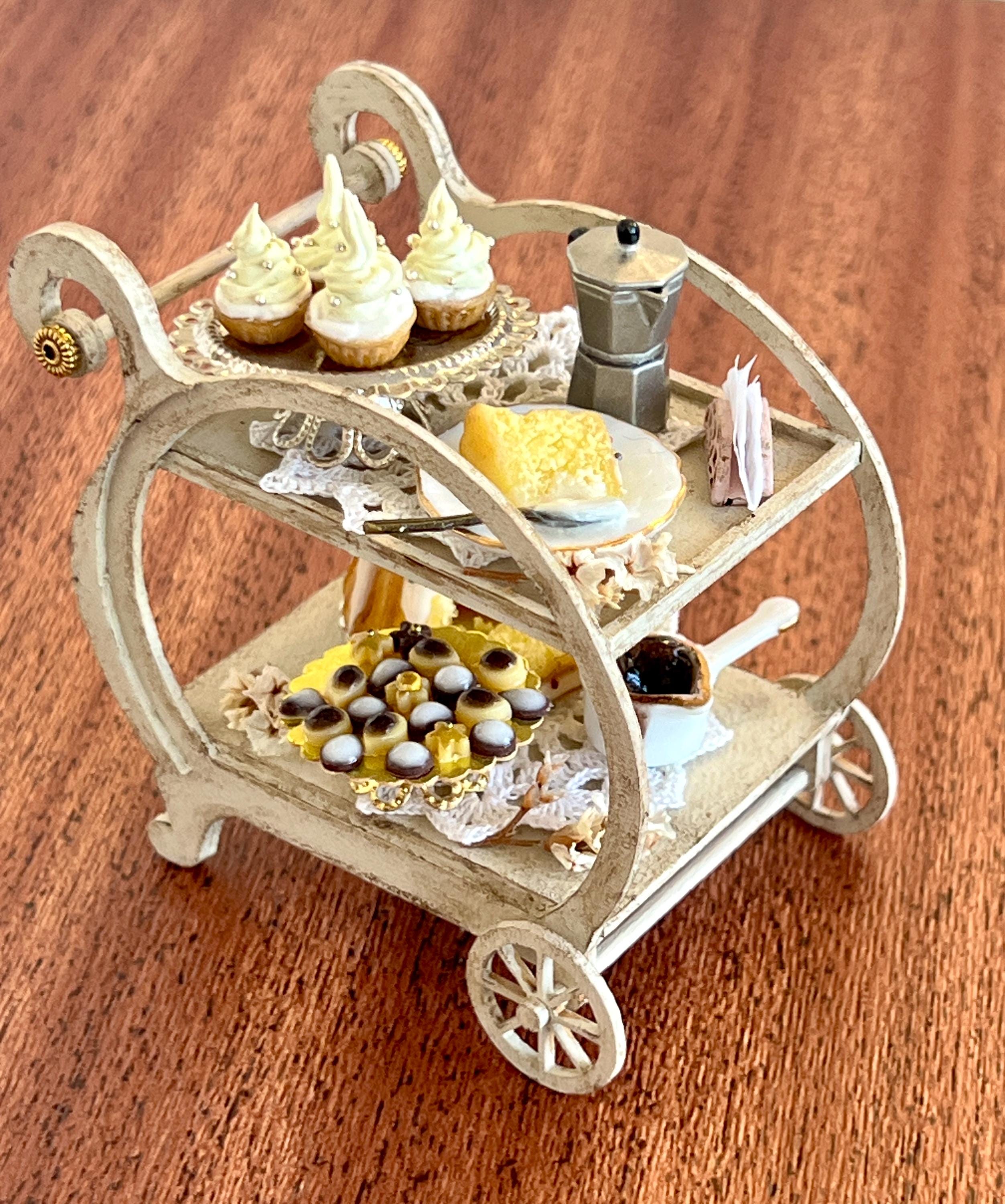 Tea Trolley, Filled With Tiny Delights - 1/12 Scale - Etsy
