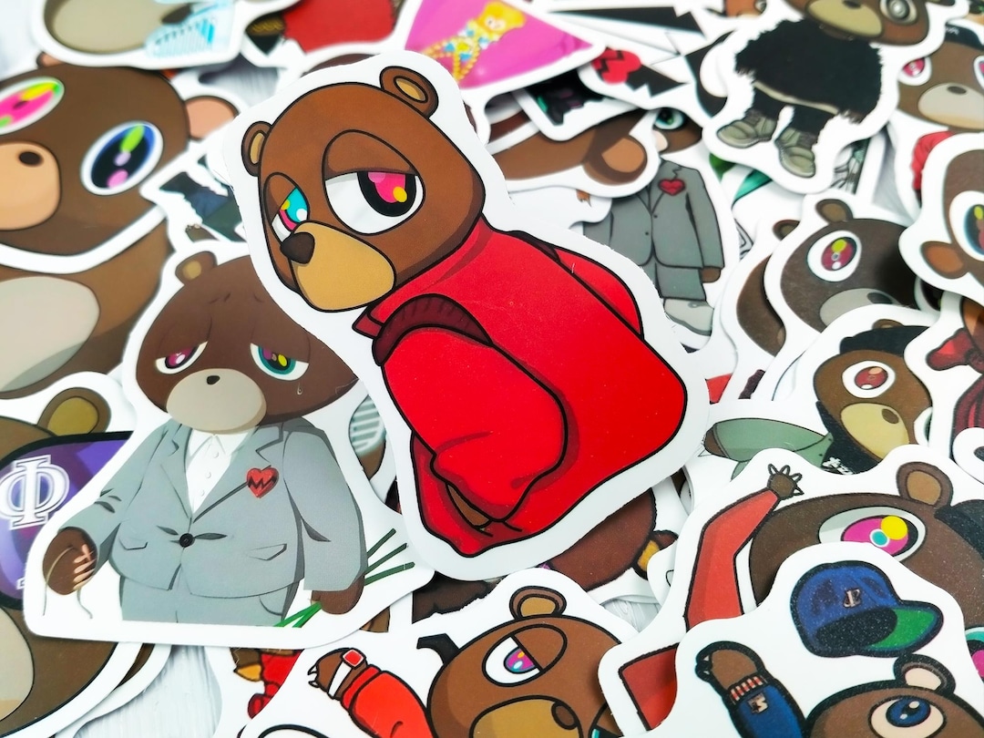 Kanye Graduation Bear Stickers-cartoon Graffiti Stickers-diy Decorative ...