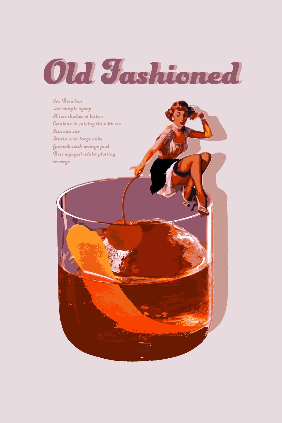 Pin-up Girl Old Fashioned Poster - Etsy